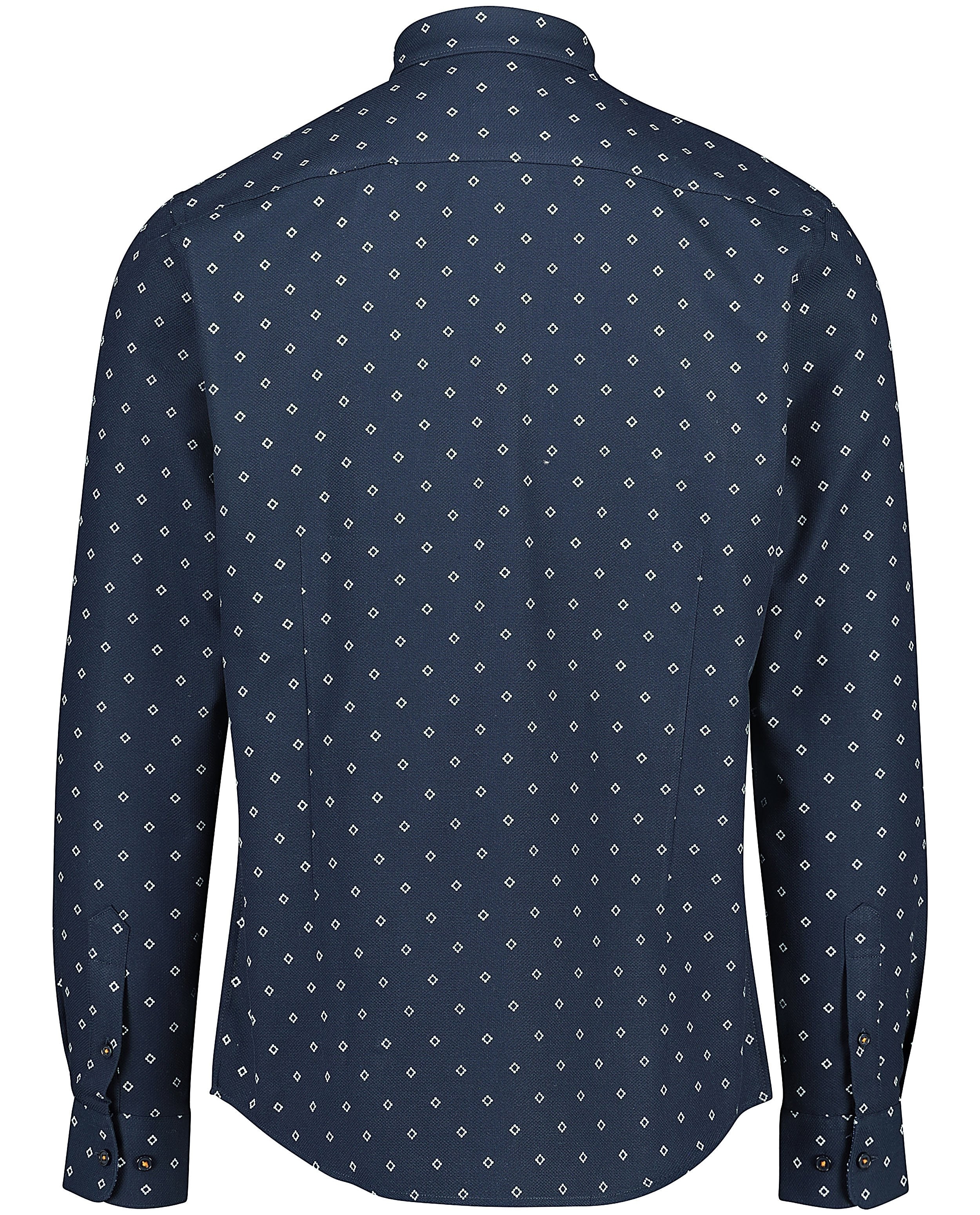 Donkerblauw hemd met print